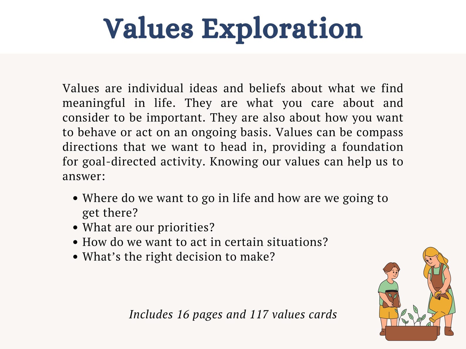 Personal Values Exploration Worksheets Core Values List Core Values and ...