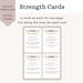 Strengths Based Cards Inner Strength Worksheets Self-esteem Tool ...