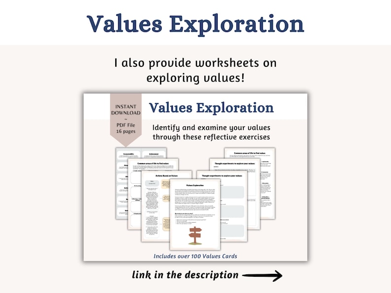 Personal Values Card Exercise for Values Exploration Cards Printable ...