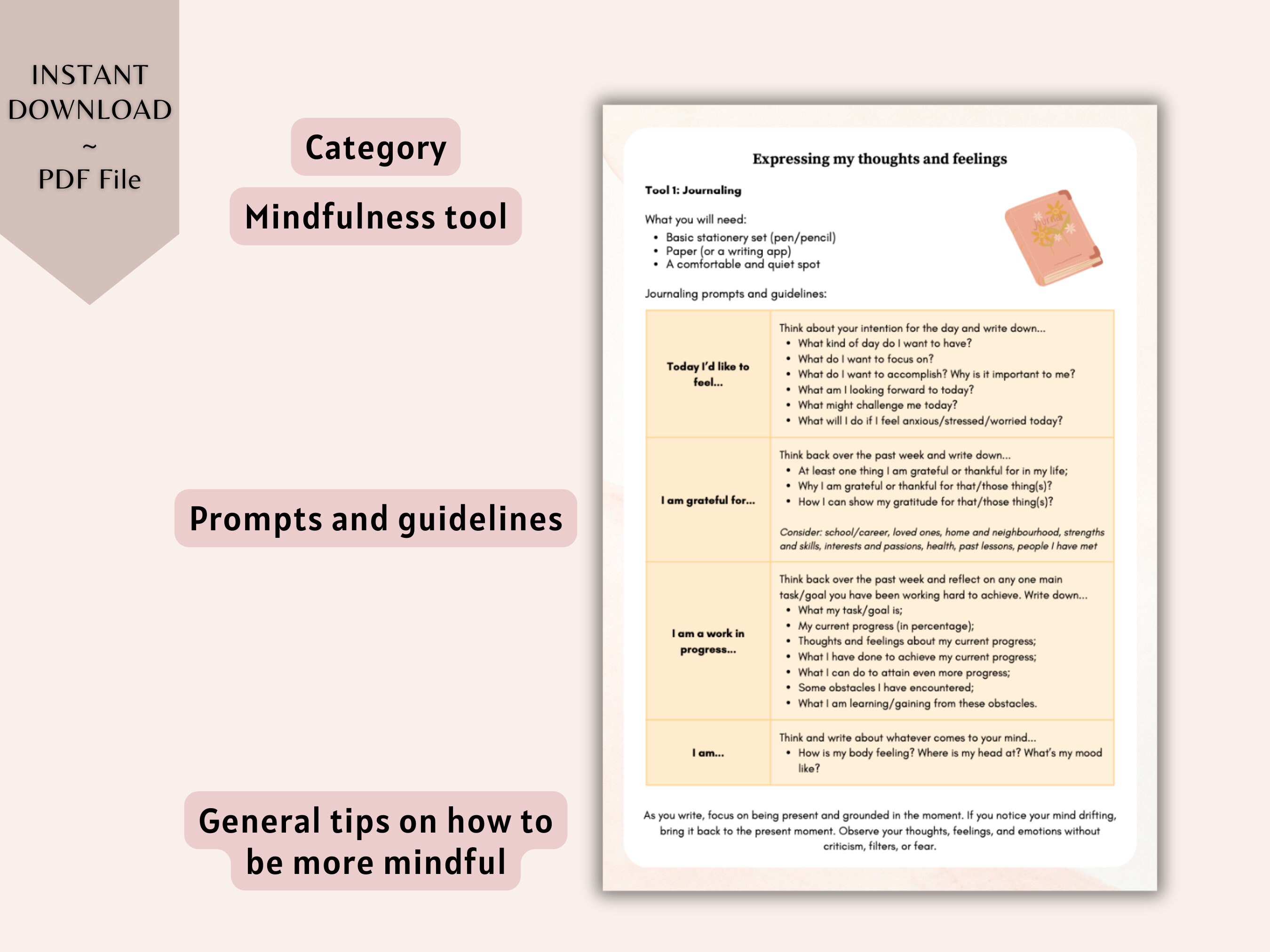 Mindfulness Worksheets for Anxiety Coping Skills Guided Mindfulness ...