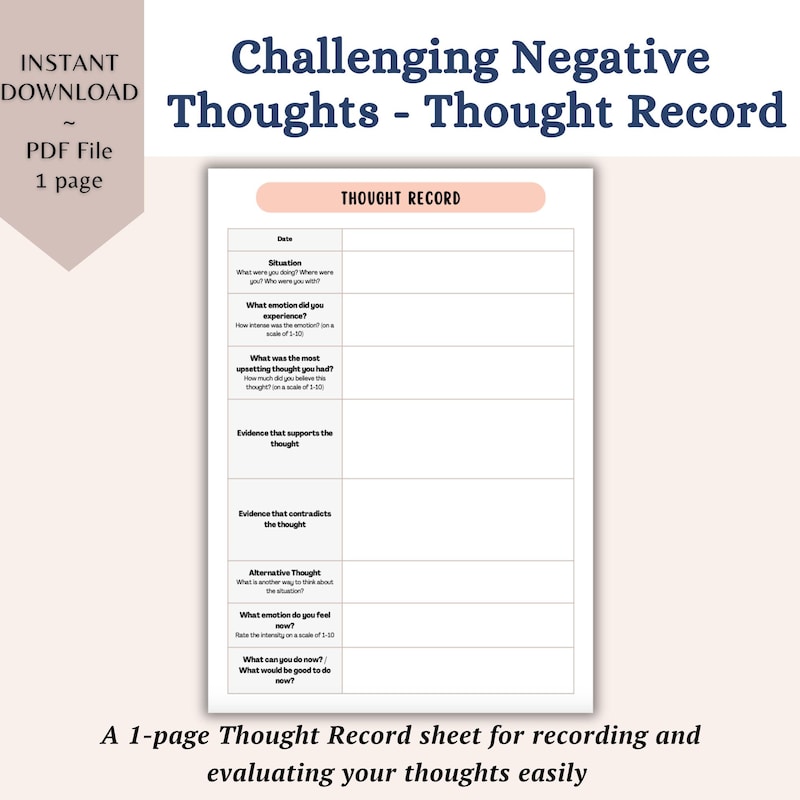 Thought Tracking Journal - Etsy