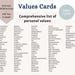 Core Values and Beliefs Worksheets Ranking Core Values Cards Sorting ...