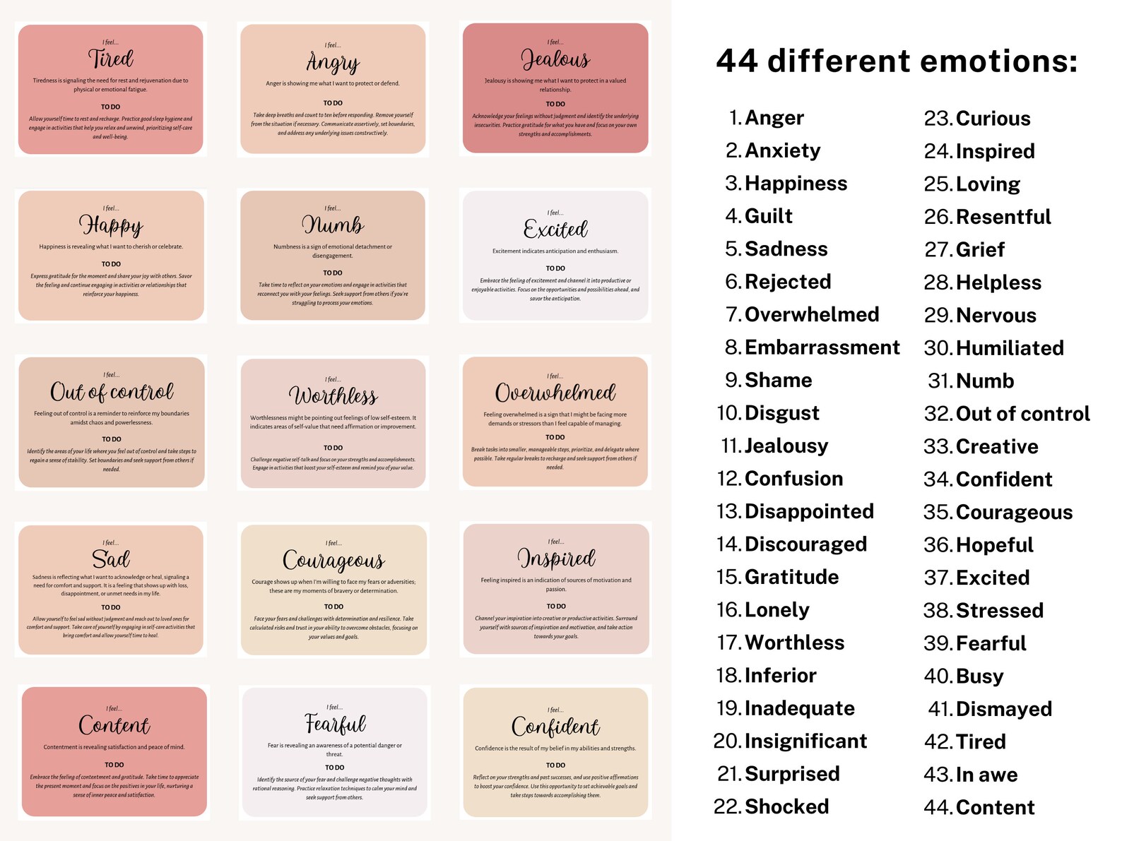 Emotional Regulation Tools Sitting With Your Feelings Affirmation Cards ...