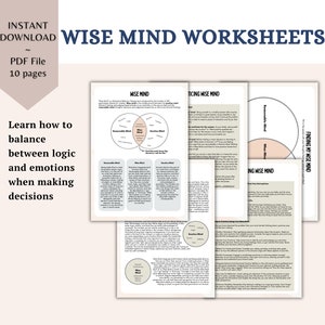 DBT Wise Mind Worksheets Dialectical Behavioral Therapy Wise Mind Resource Mindfulness Wise Mind ...