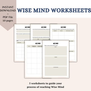DBT Wise Mind Worksheets Dialectical Behavioral Therapy Wise Mind ...