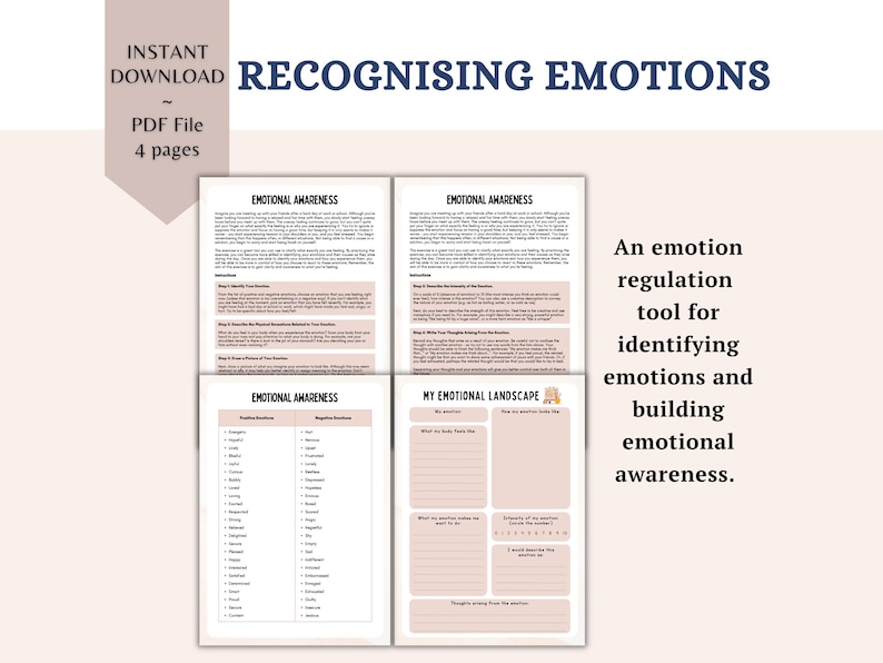 Understanding Emotions Journal Template for Processing Emotion ...