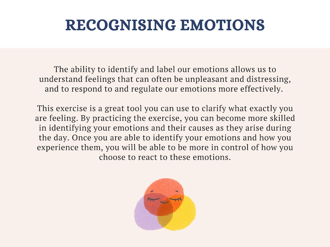Understanding Emotions Journal Template for Processing Emotion ...