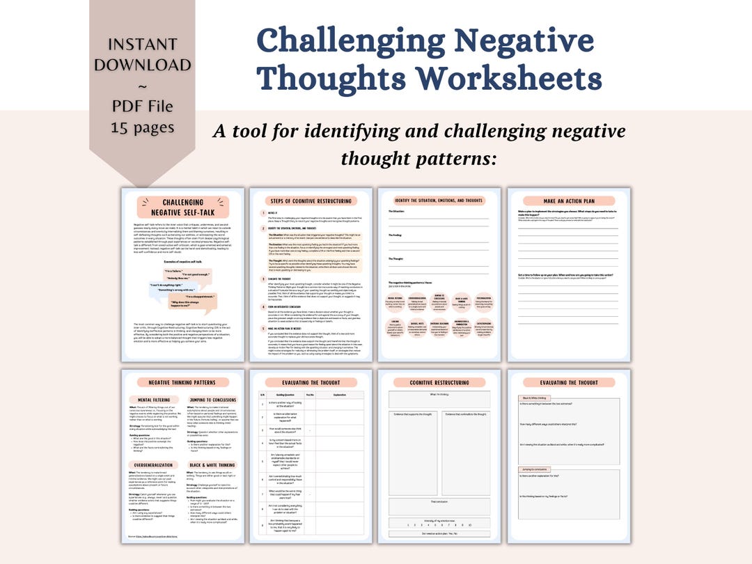 Cognitive Distortions Challenging Negative Self Talk Negative Thought ...