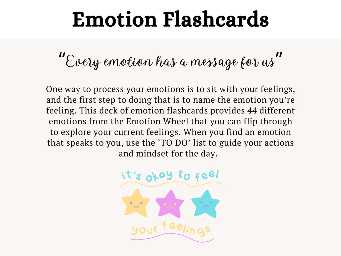Emotional Regulation Tools Sitting With Your Feelings Affirmation Cards ...