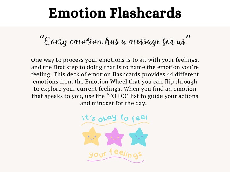 Emotional Regulation Tools Sitting With Your Feelings Affirmation Cards ...