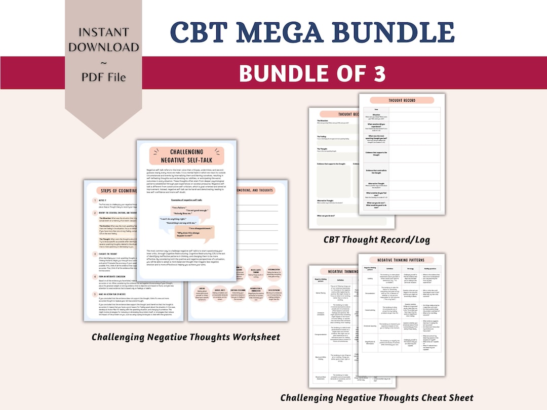 CBT Mega Bundle Cognitive Behavioural Therapy CBT Worksheets Cognitive ...
