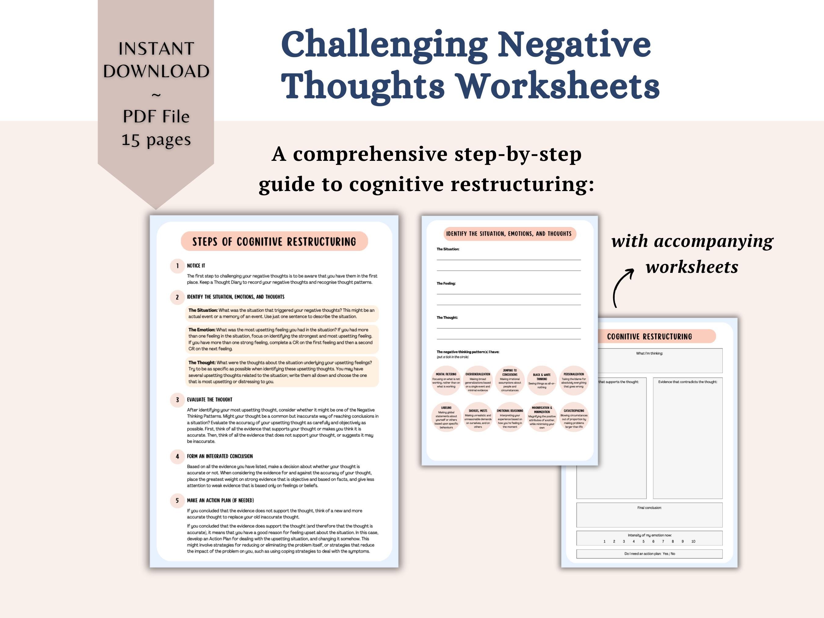 CBT Mega Bundle Cognitive Behavioural Therapy CBT Worksheets Cognitive ...