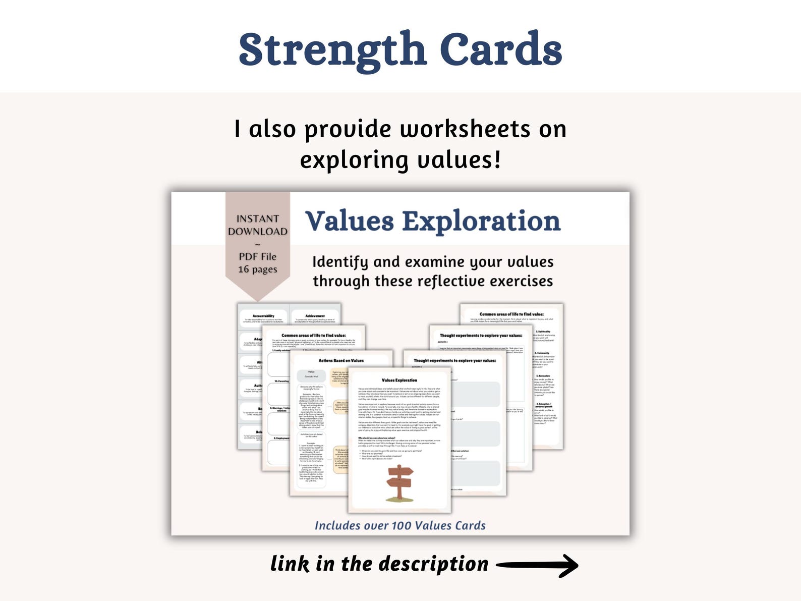 Strengths Based Cards Inner Strength Worksheets Self-esteem Tool ...