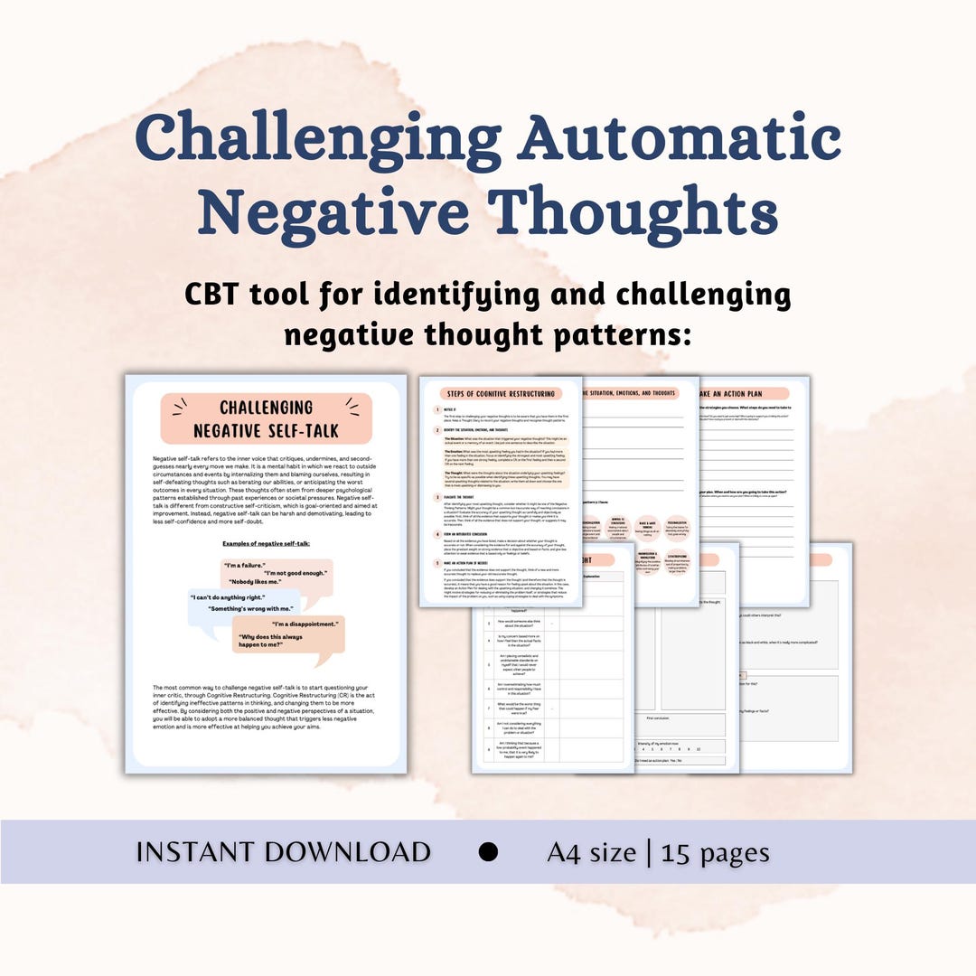Cognitive Distortions Challenging Negative Self Talk Negative Thought ...