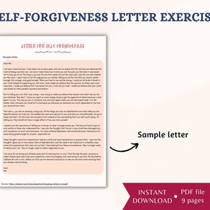 Self Forgiveness Worksheet Self Forgiveness Exercise Self Esteem Self ...