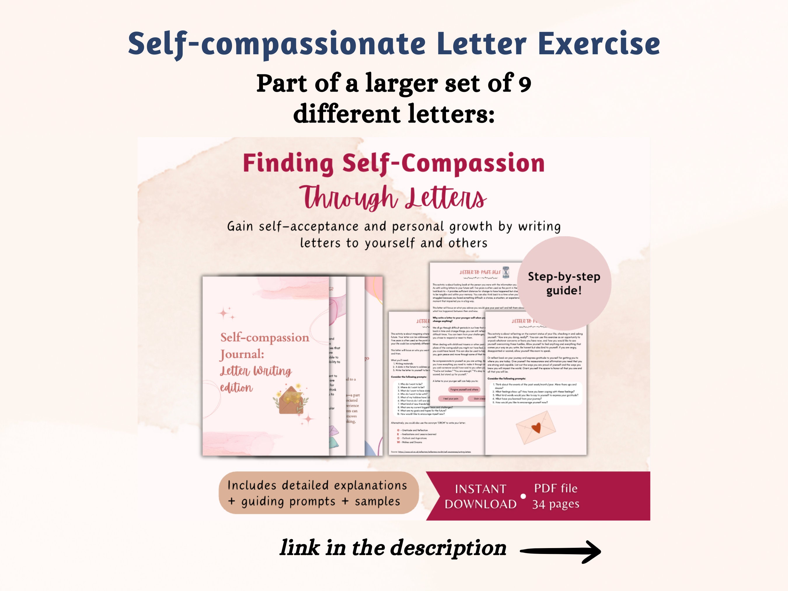 Self Compassion Worksheet Self Compassion Letter Self Compassion ...