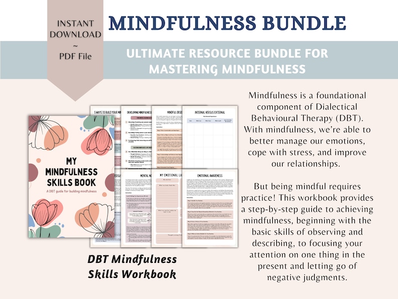 Mindfulness Mega Bundle Mindfulness Toolkit DBT Mindfulness Skills ...