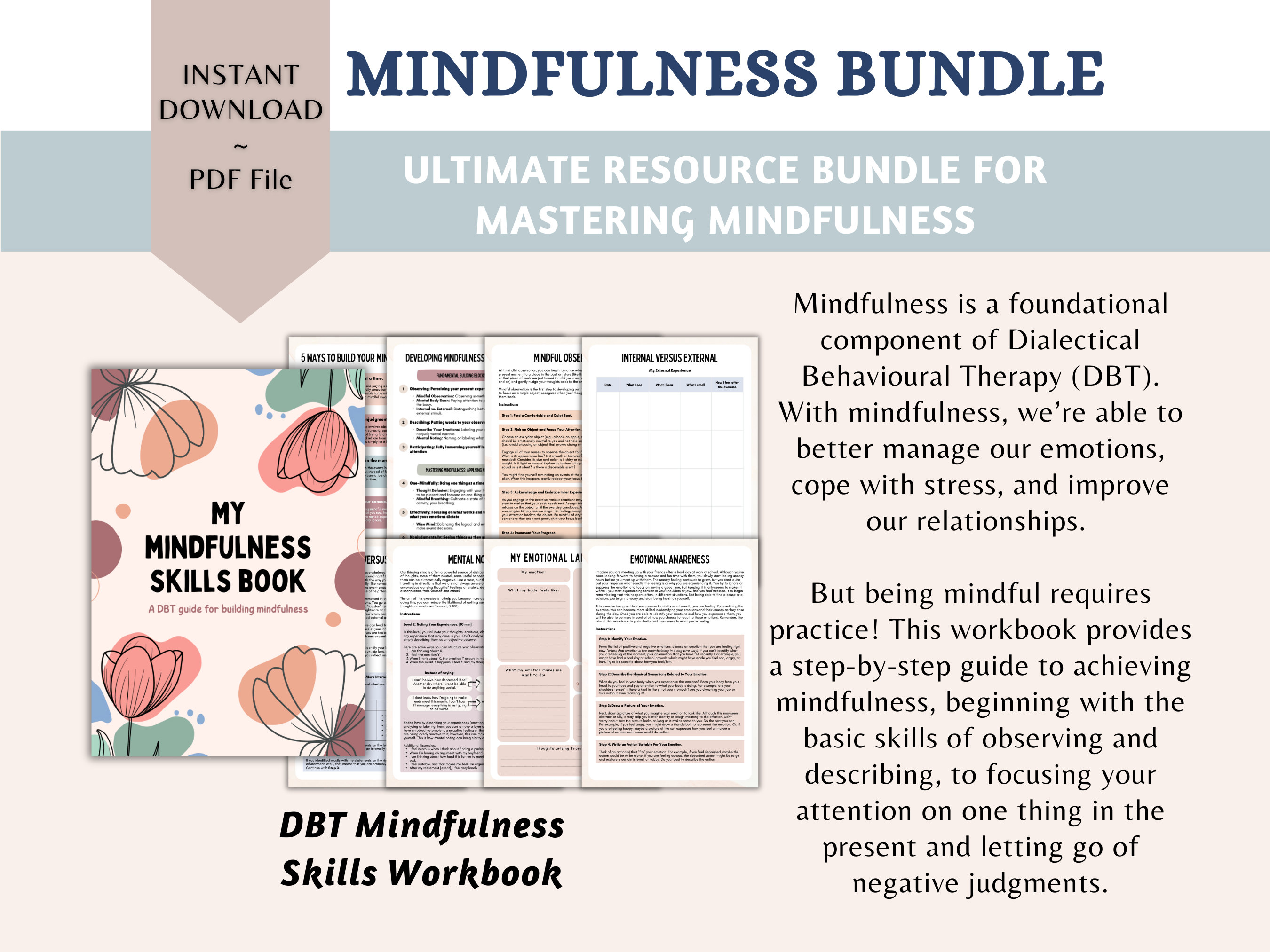 Mindfulness Mega Bundle Mindfulness Toolkit DBT Mindfulness Skills ...