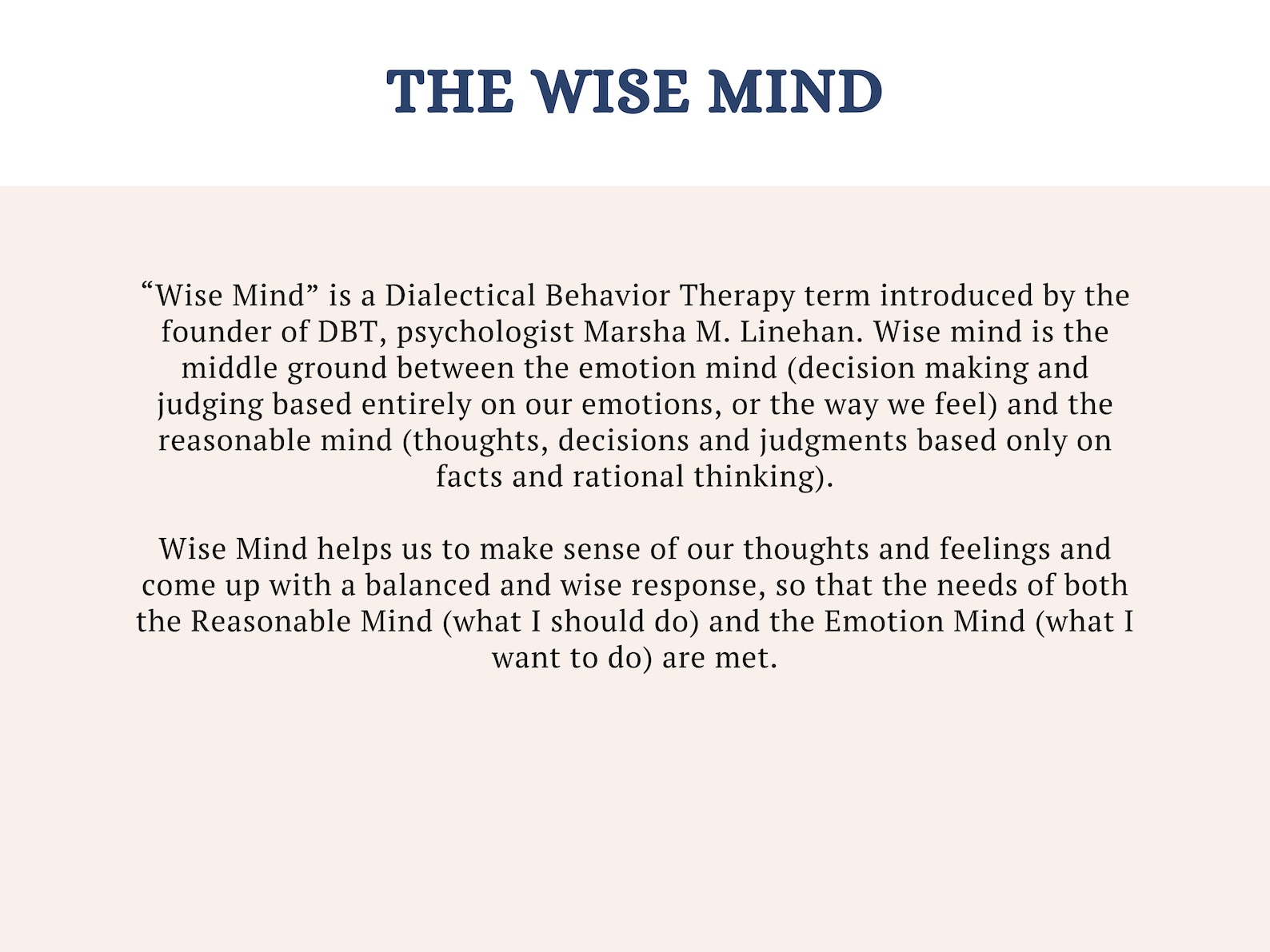 DBT Wise Mind Worksheets Dialectical Behavioral Therapy Wise Mind ...