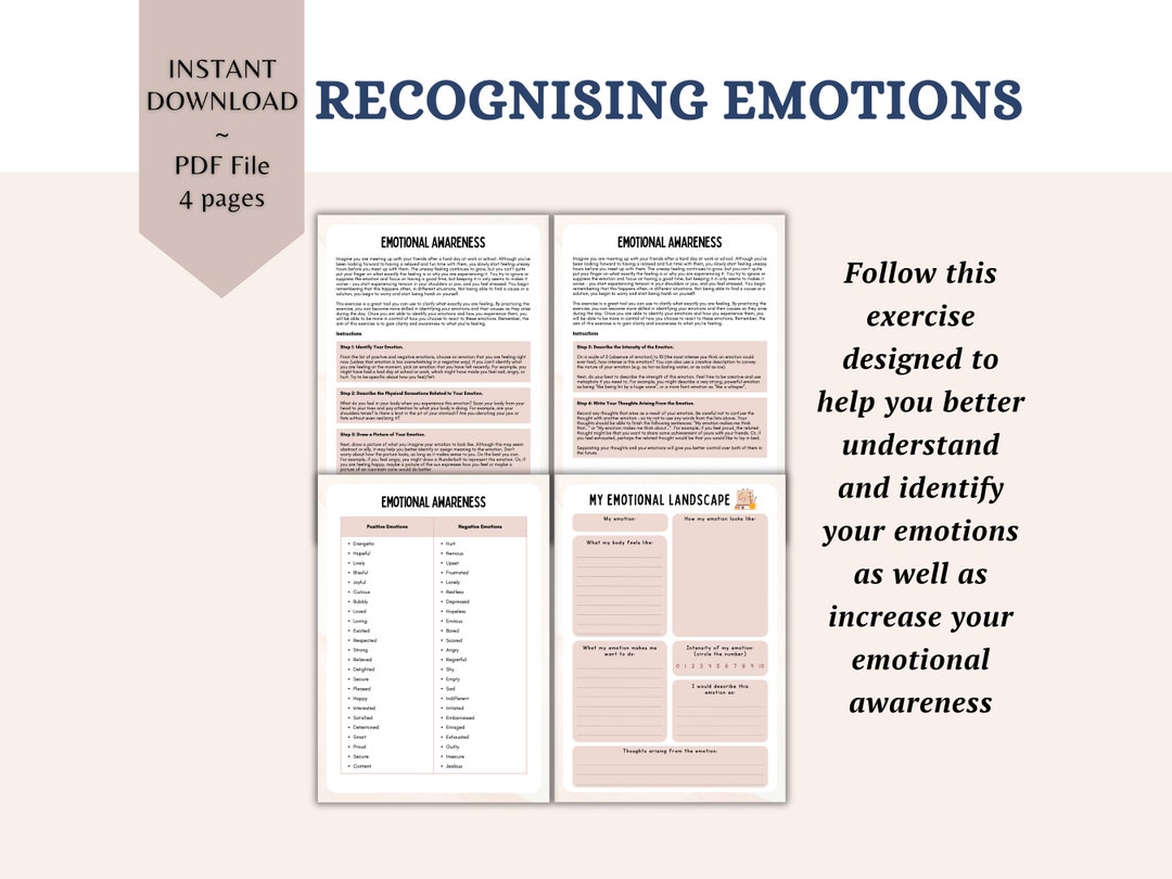 Understanding Emotions Journal Template for Processing Emotion ...