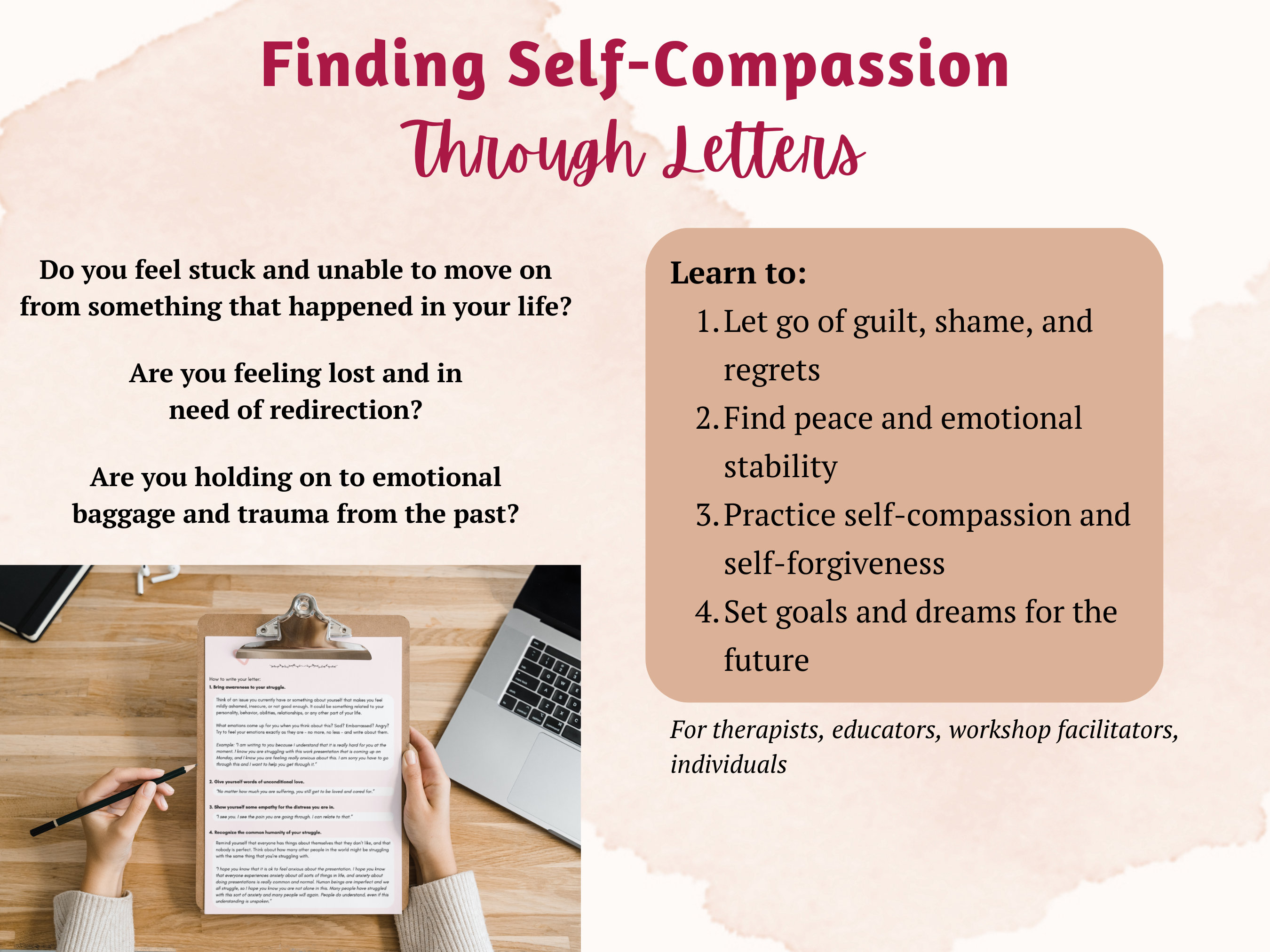 Self-compassion Journal Letter to Self Activity Self-care Writing ...