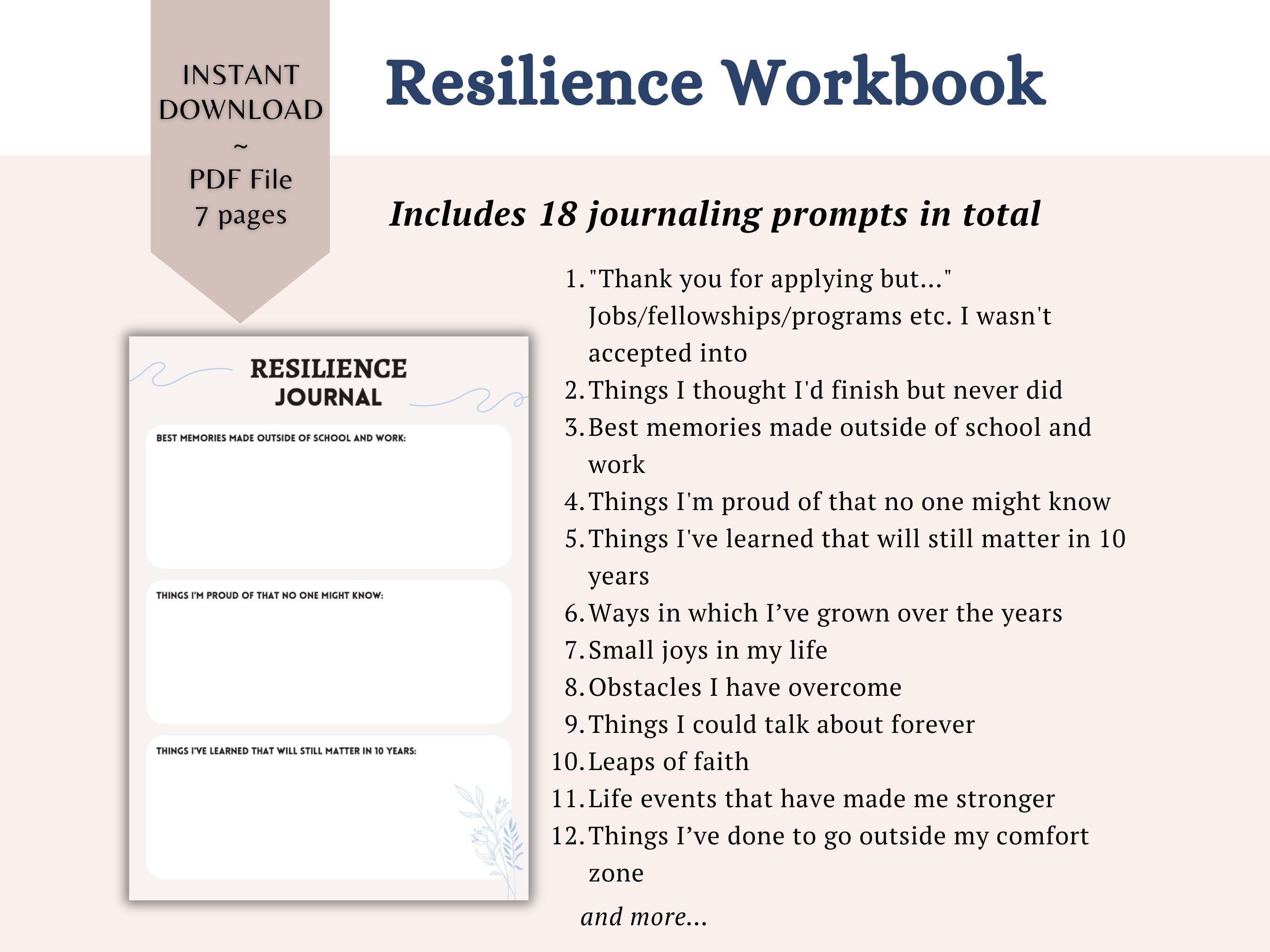 Resilience Worksheets Inner Strength Worksheets Solution Focused ...