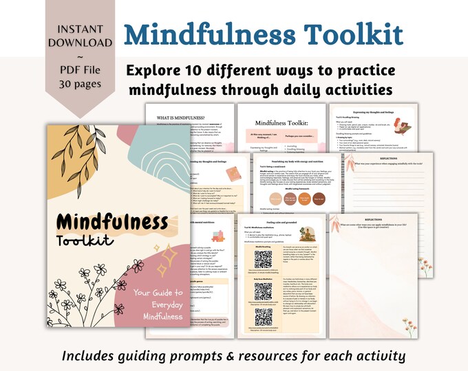 Mindfulness Workbook | Self-care, Gratitude, Mindful Eating, Mental ...