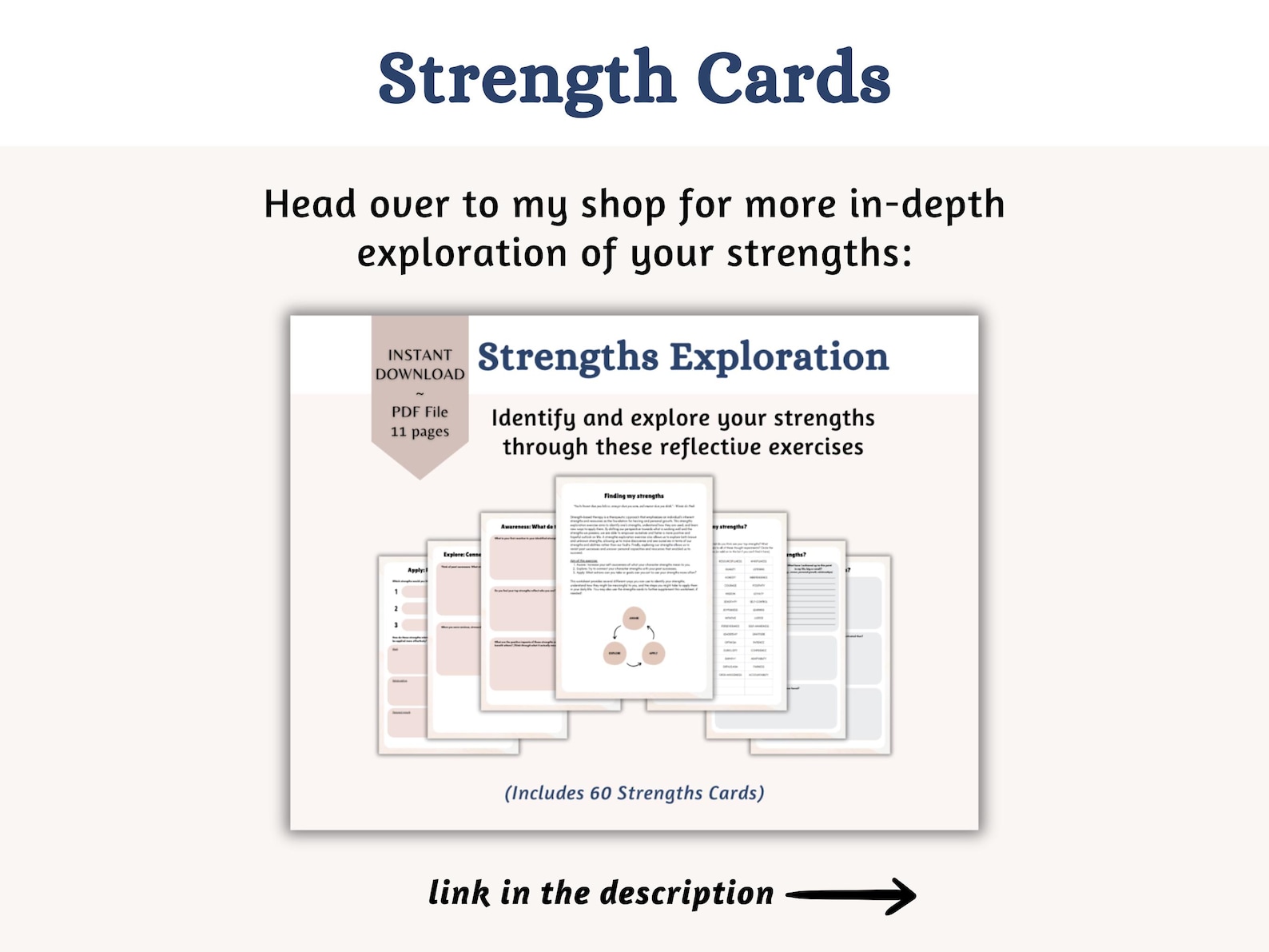 Strengths Based Cards Inner Strength Worksheets Self-esteem Tool ...