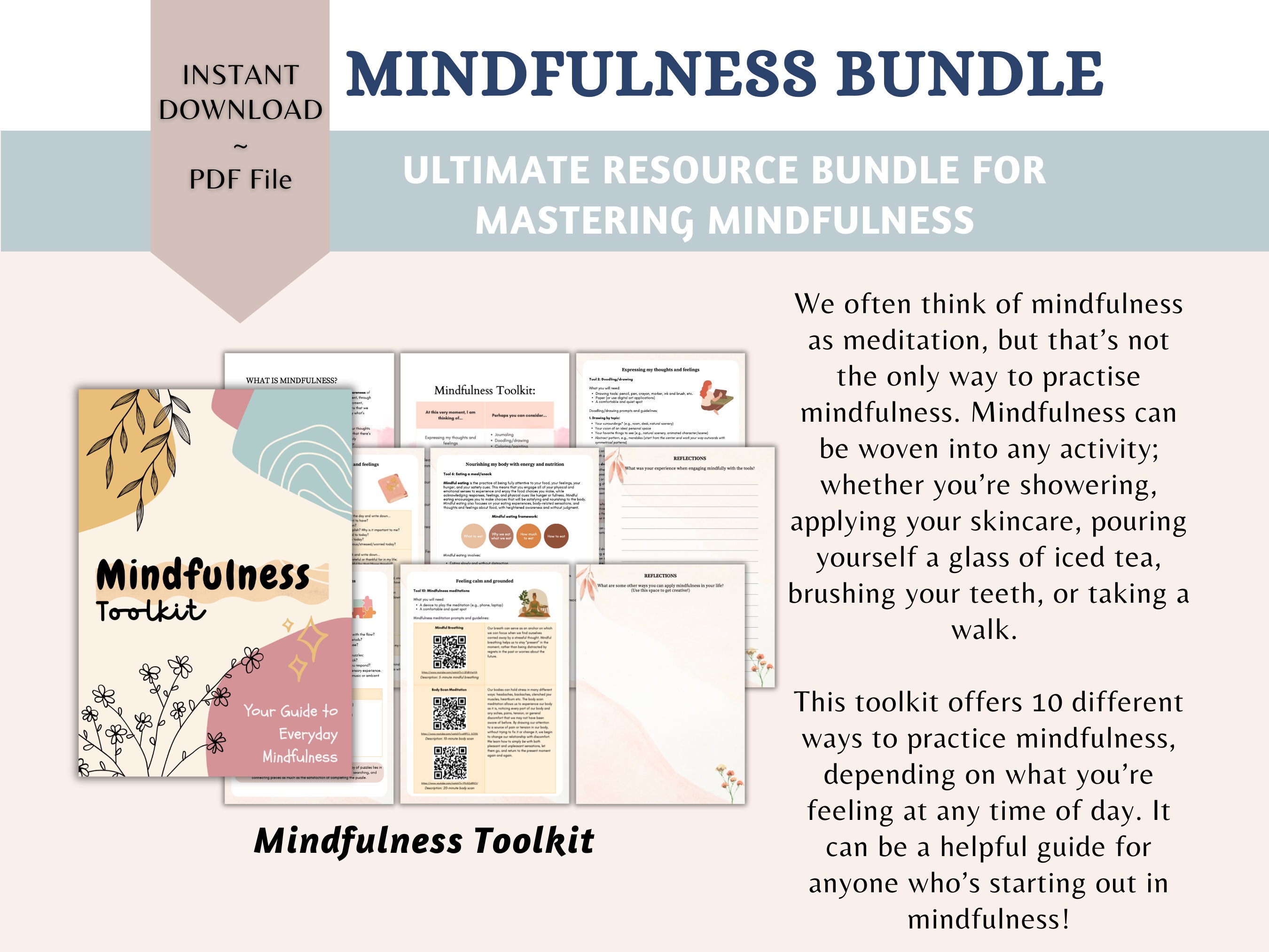 Mindfulness Mega Bundle Mindfulness Toolkit DBT Mindfulness Skills ...
