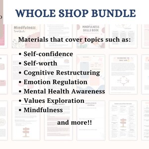 Mental Health Digital Resources Mega Shop Bundle Therapy Worksheets ...