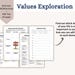 Personal Values Exploration Worksheets Core Values List Core Values and ...