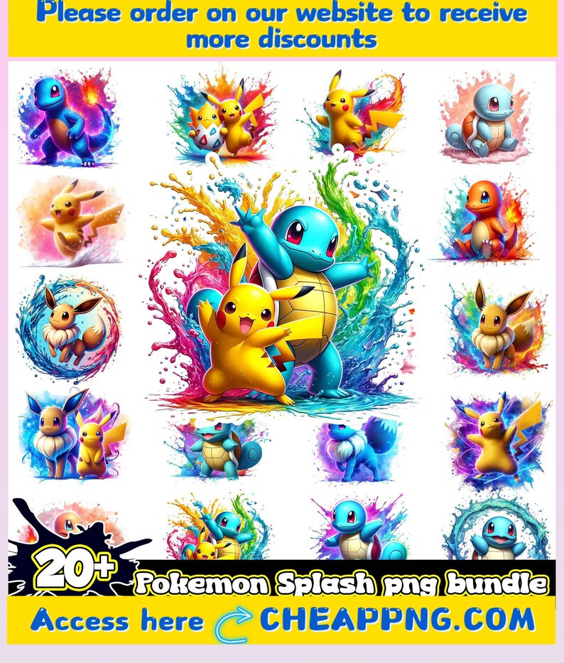 Pokemon Watercolor Splash PNG Pokémon Transparent PNG Pikachu 3D ...