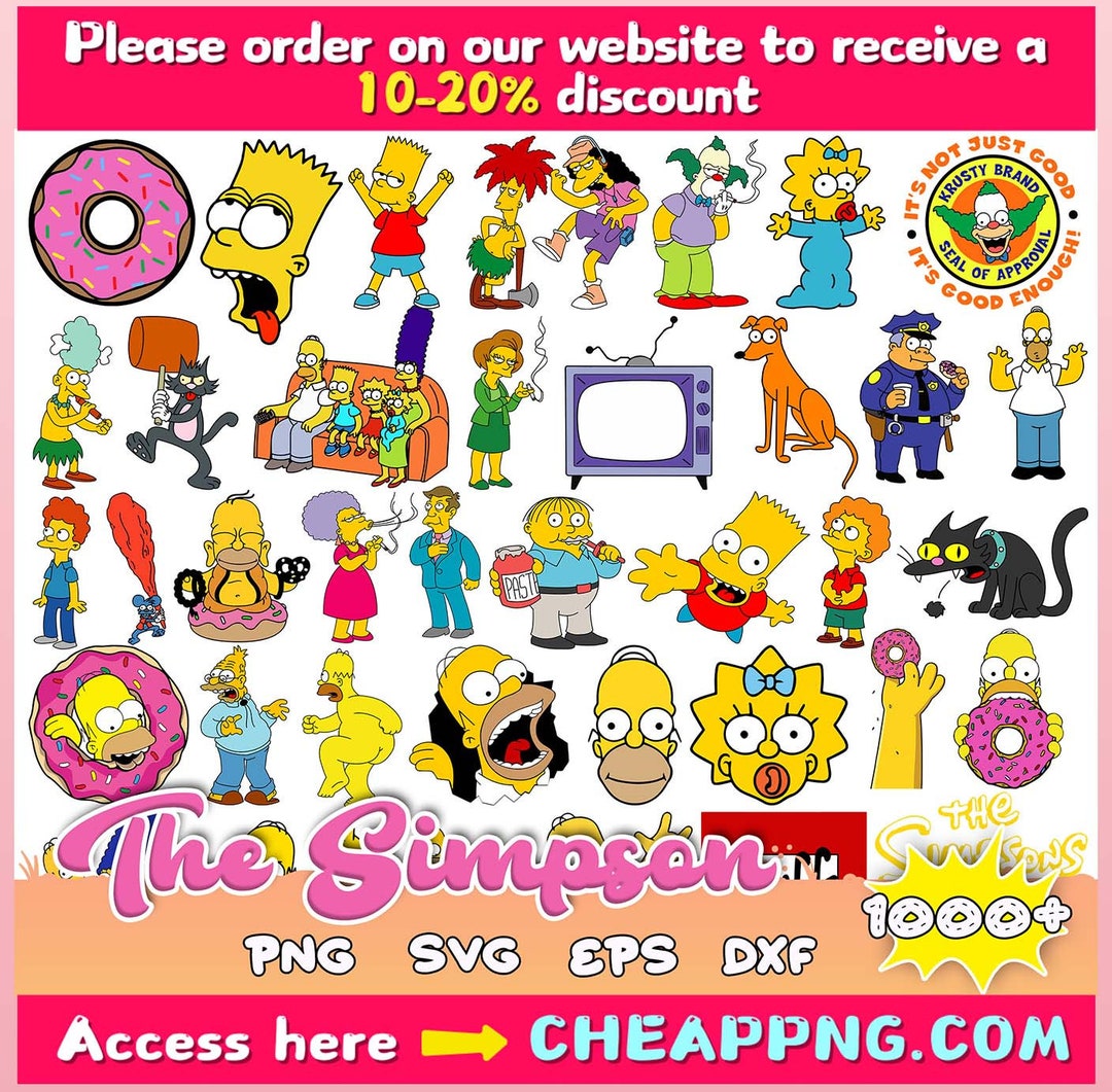 Simpsons Png Svg Clip Art Bundle,simpsons Svg Cut Files for Cricut ...