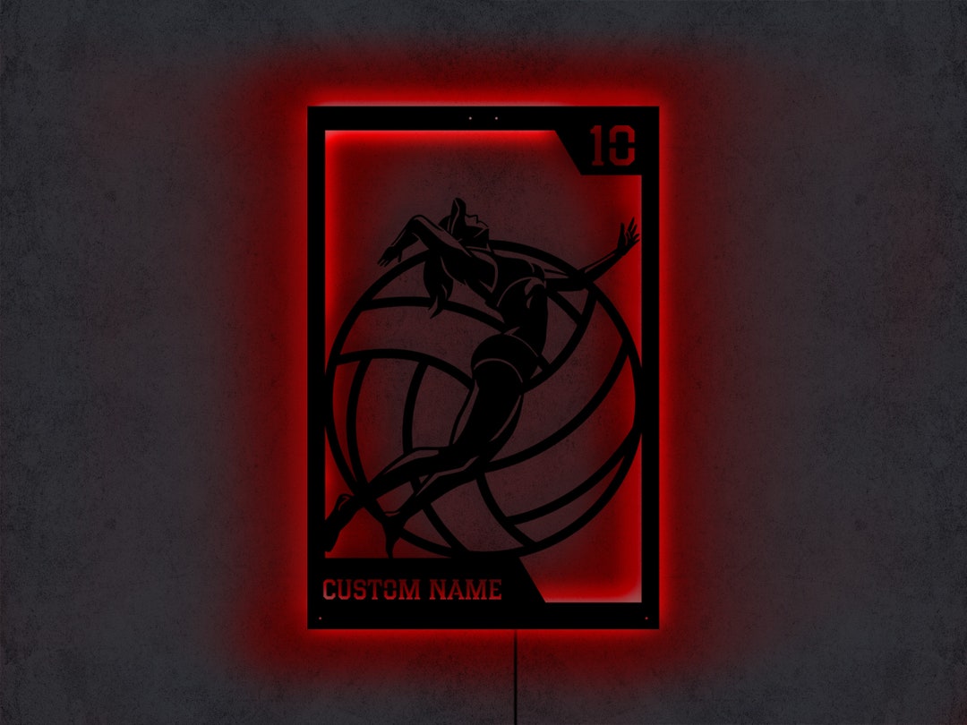 Custom Volleyball Wooden Led Sign,baseball Personalized Sport Fan ...