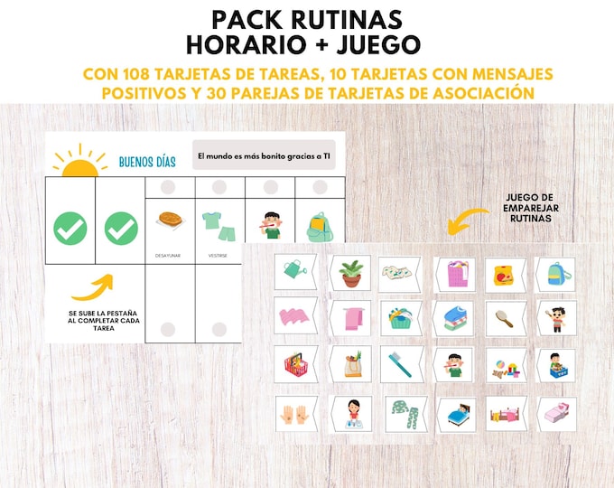 Tablero de Rutinas y Hábitos, Plantilla Imprimible, Planificador Infantil, Español, Català ...