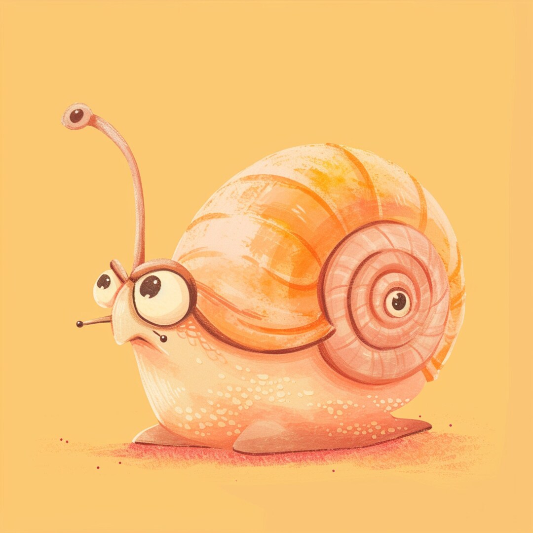 Grumpy Snail SVG, Snail SVG, a Grumpy Snail, Simple, Illustration ...