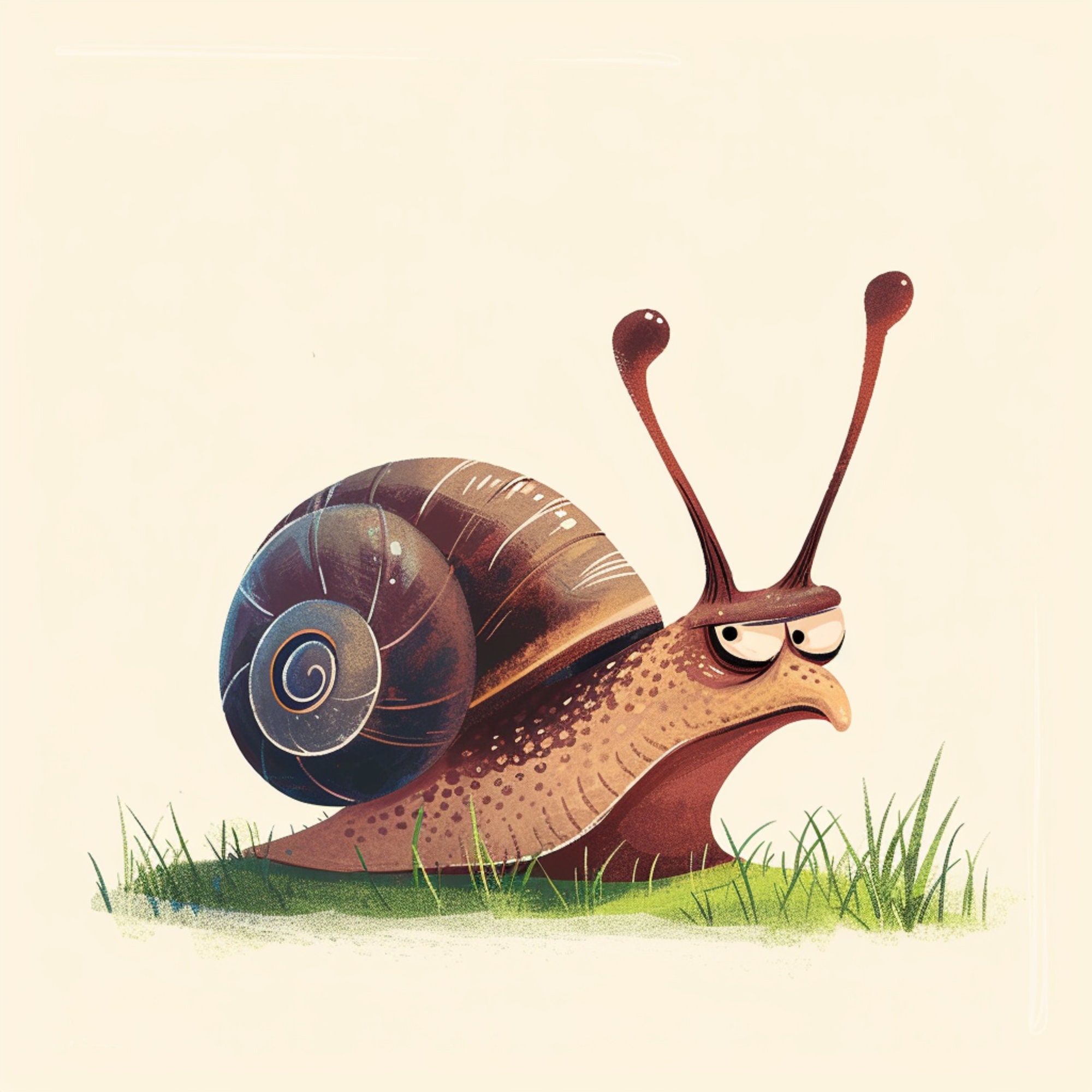 Grumpy Snail SVG, Snail SVG, a Grumpy Snail, Simple, Illustration ...