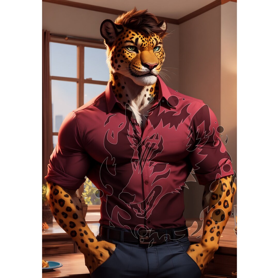 Anthro Leopard Image - Digital Download HD Image - Unique Concept Art, Story Ideas, Furry Fandom ...