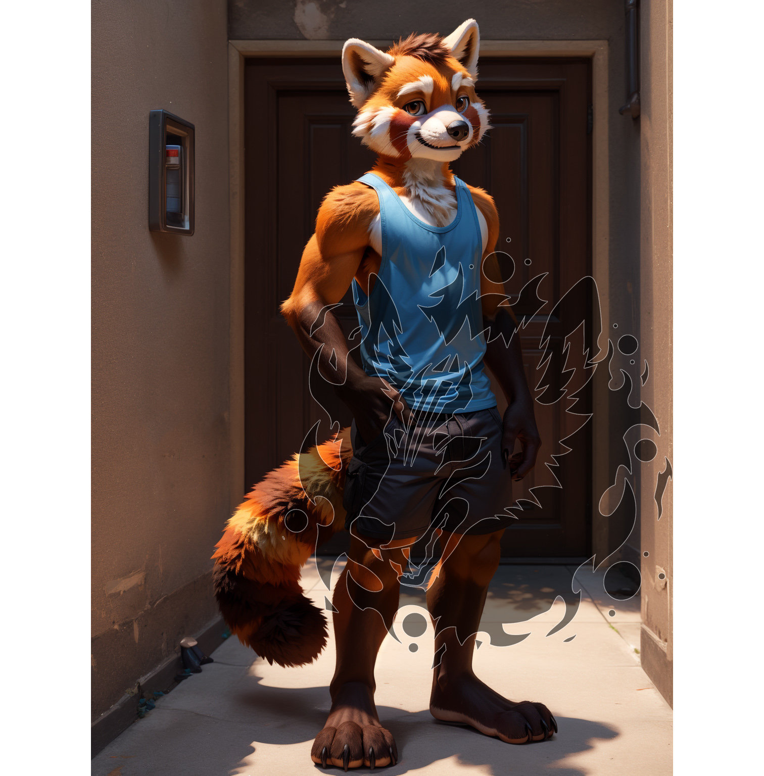 Anthro Red Panda Image - Digital Download HD Image - Unique Concept Art ...