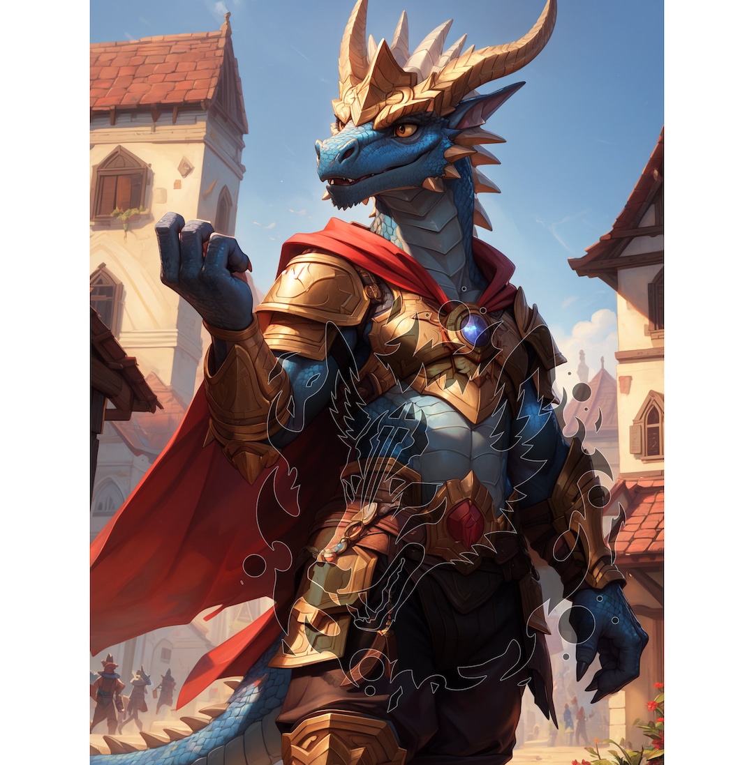 Anthro Dragonborn Concept Art Image - Digital Download HD Image ...