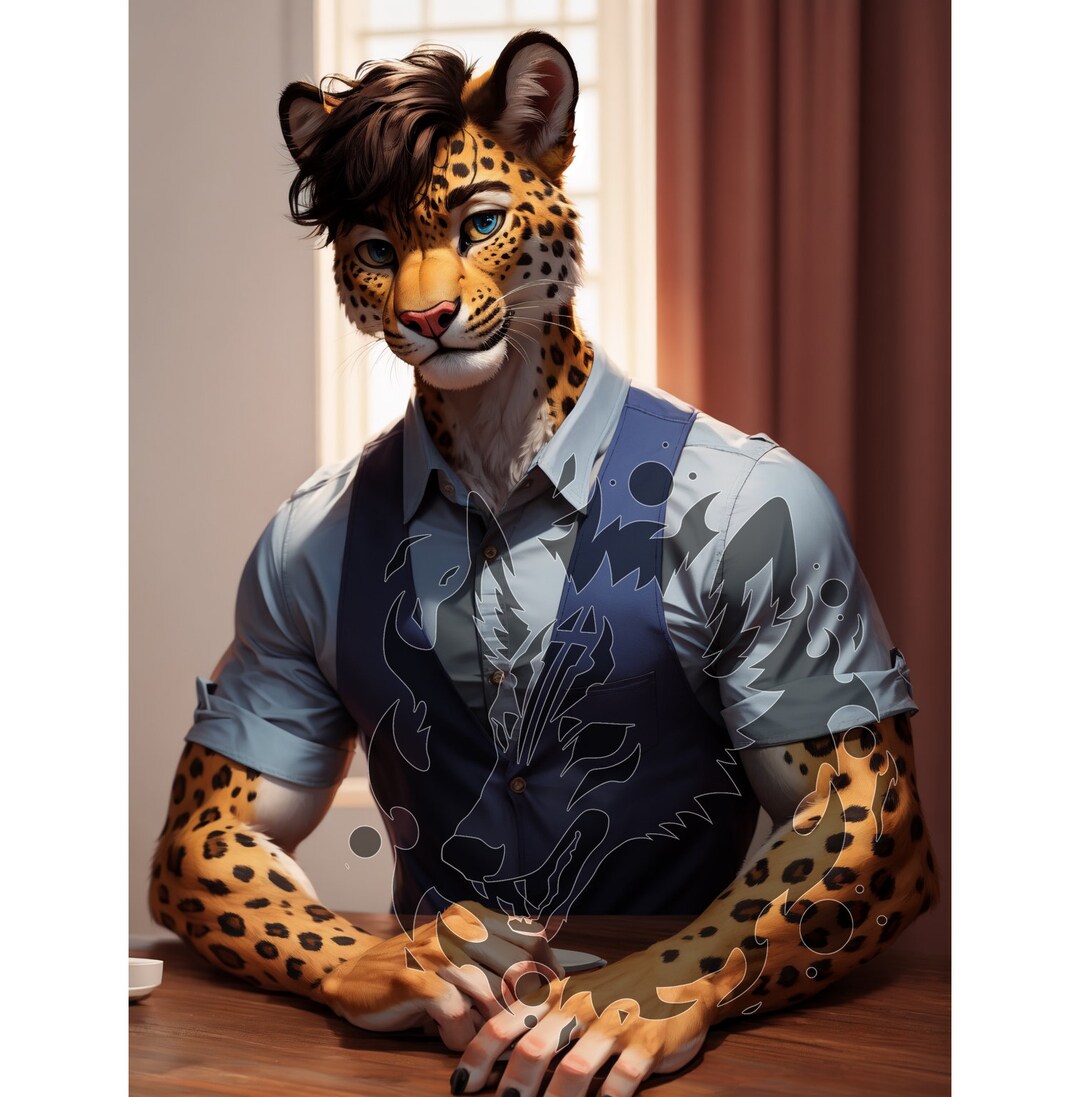 Anthro Leopard Image Digital Download HD Image Unique Concept Art, Story Ideas, Furry Fandom - Etsy