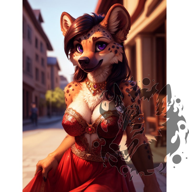 Anthro Hyena Adoptable Fursona Digital Download HD Image Original Character for Roleplay, Story ...