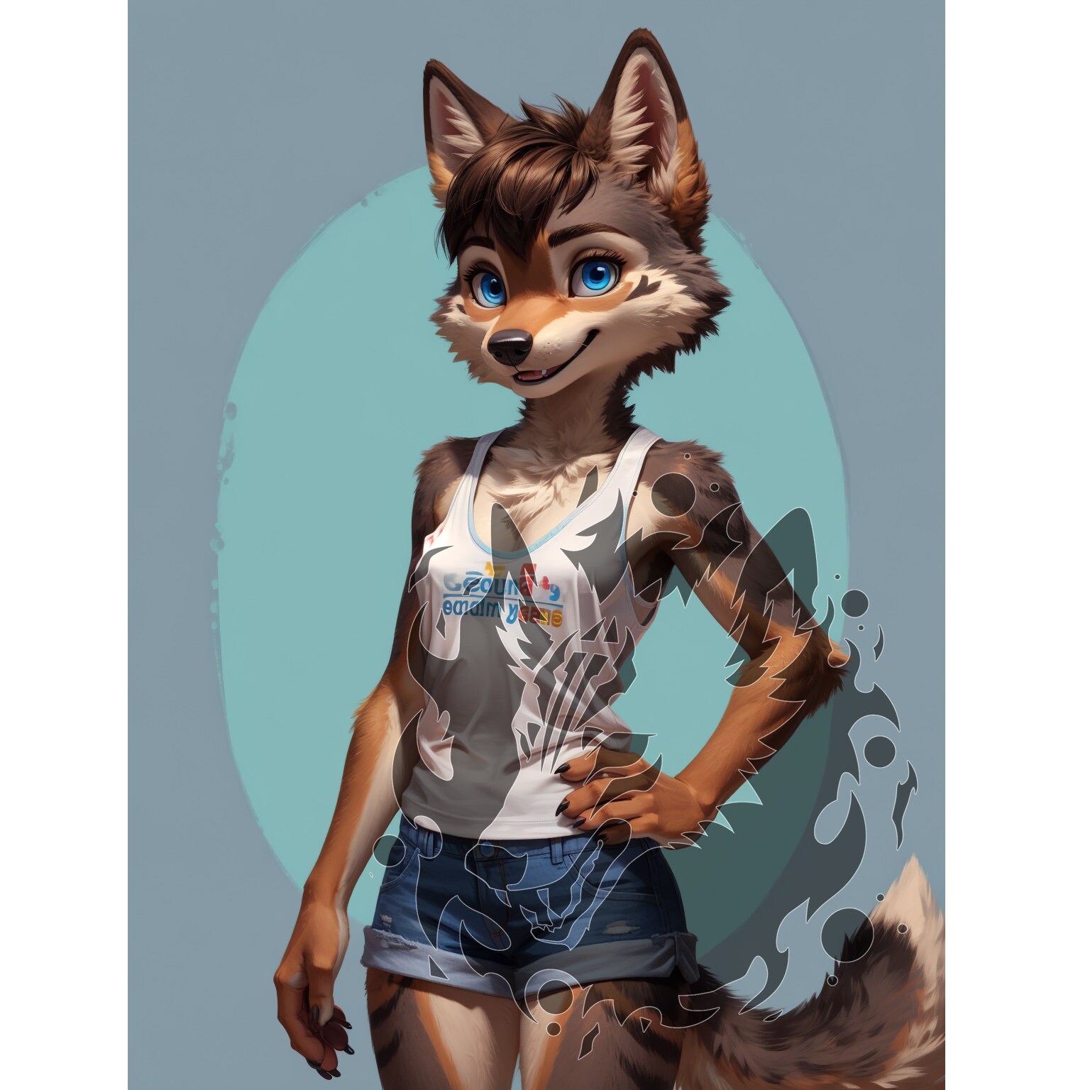Anthro Wolf Girl Image Digital Download HD Image Unique Original Concept Art for Normcore Cute ...