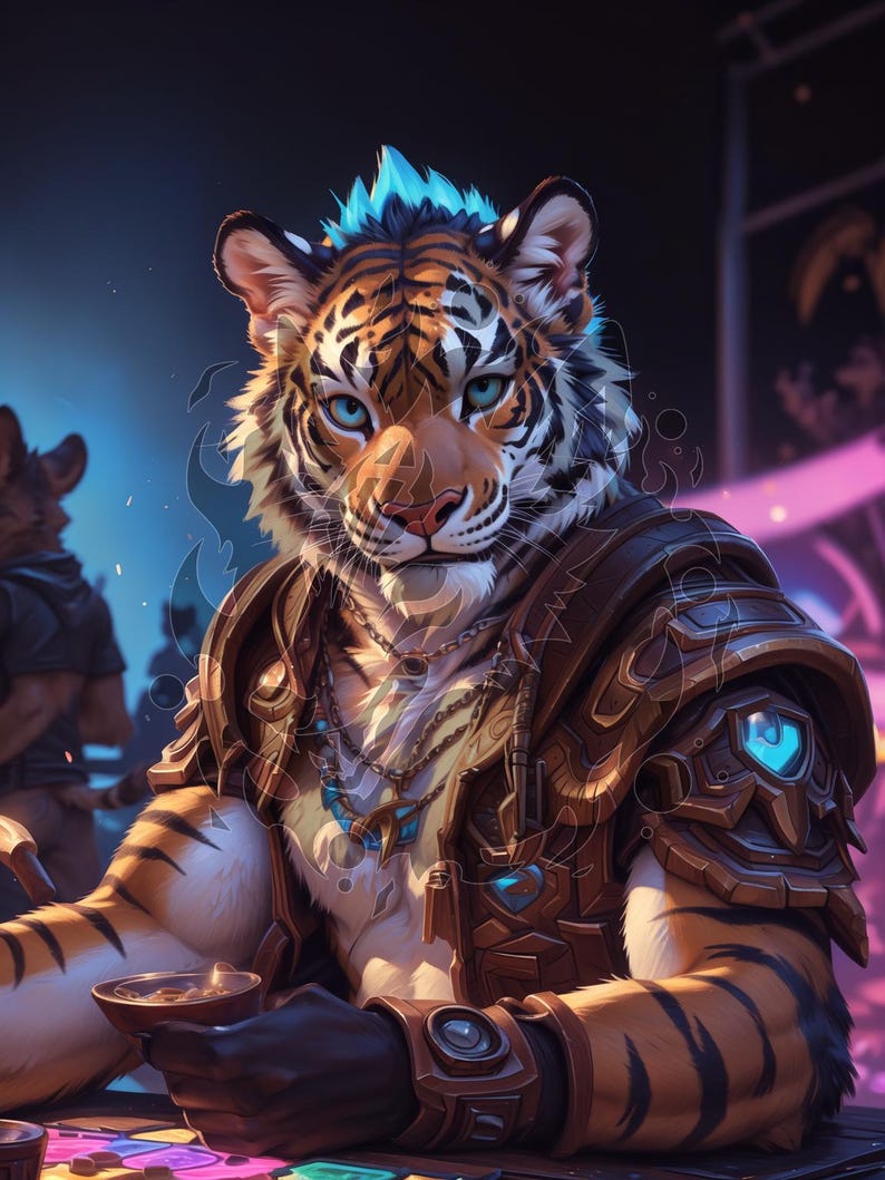 ANIMATED Male Tiger Fursona - Digital Download HD Image and Video ...