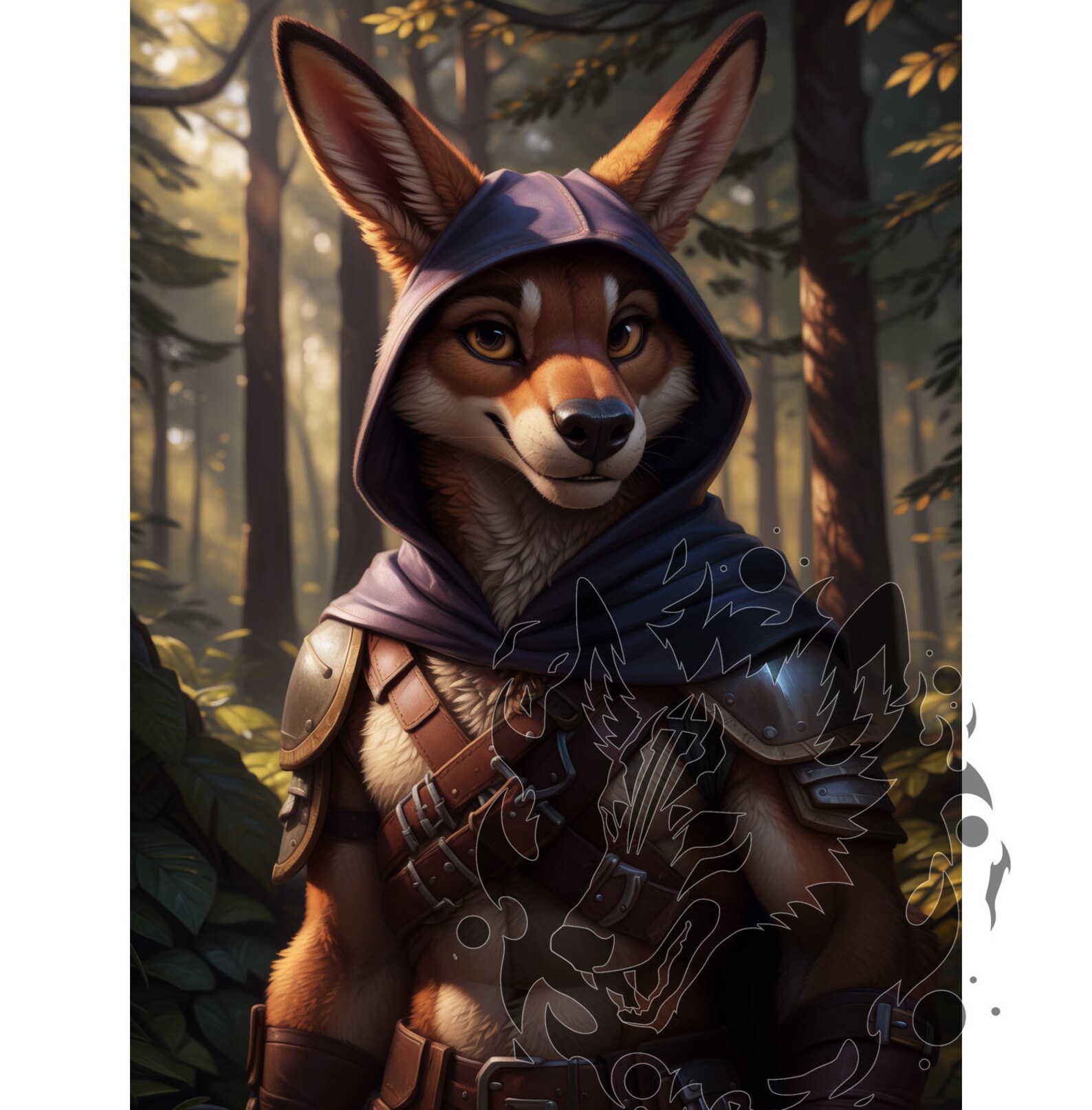 Anthro Kangaroo Bandit Mage Digital Download HD Image Concept Art of ...