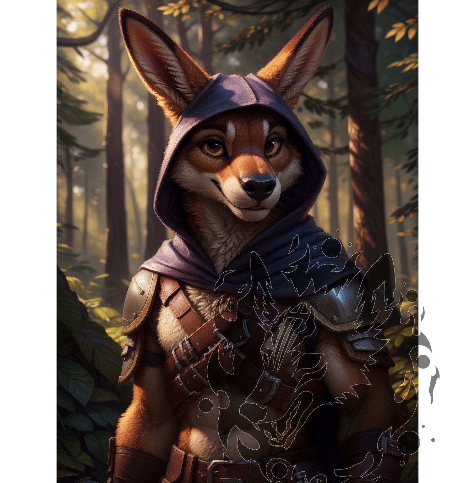 Anthro Kangaroo Bandit Mage Digital Download HD Image Concept Art of ...