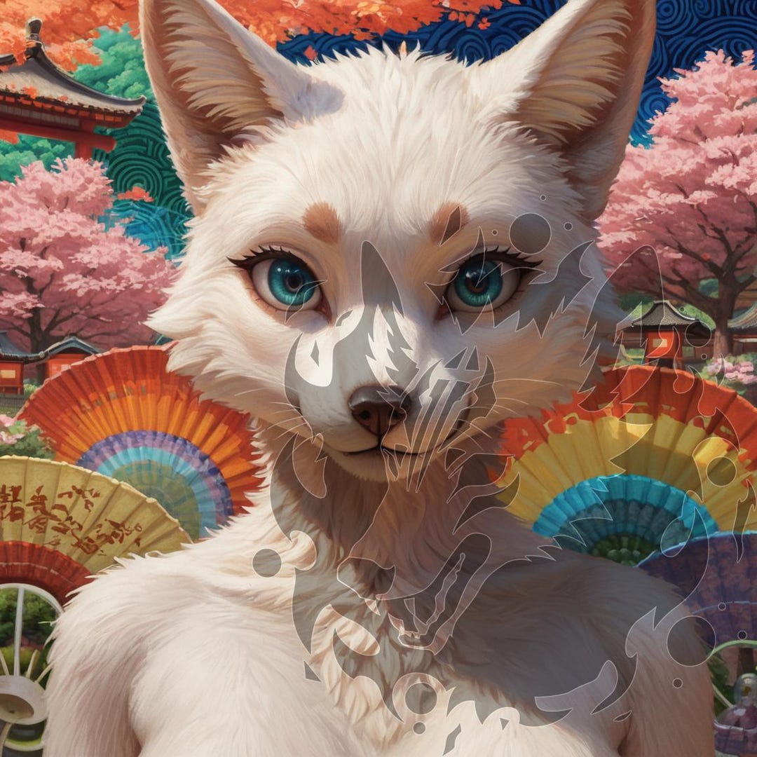 Animated Anthro Arctic Fox - Digital Download HD Image - Original ...