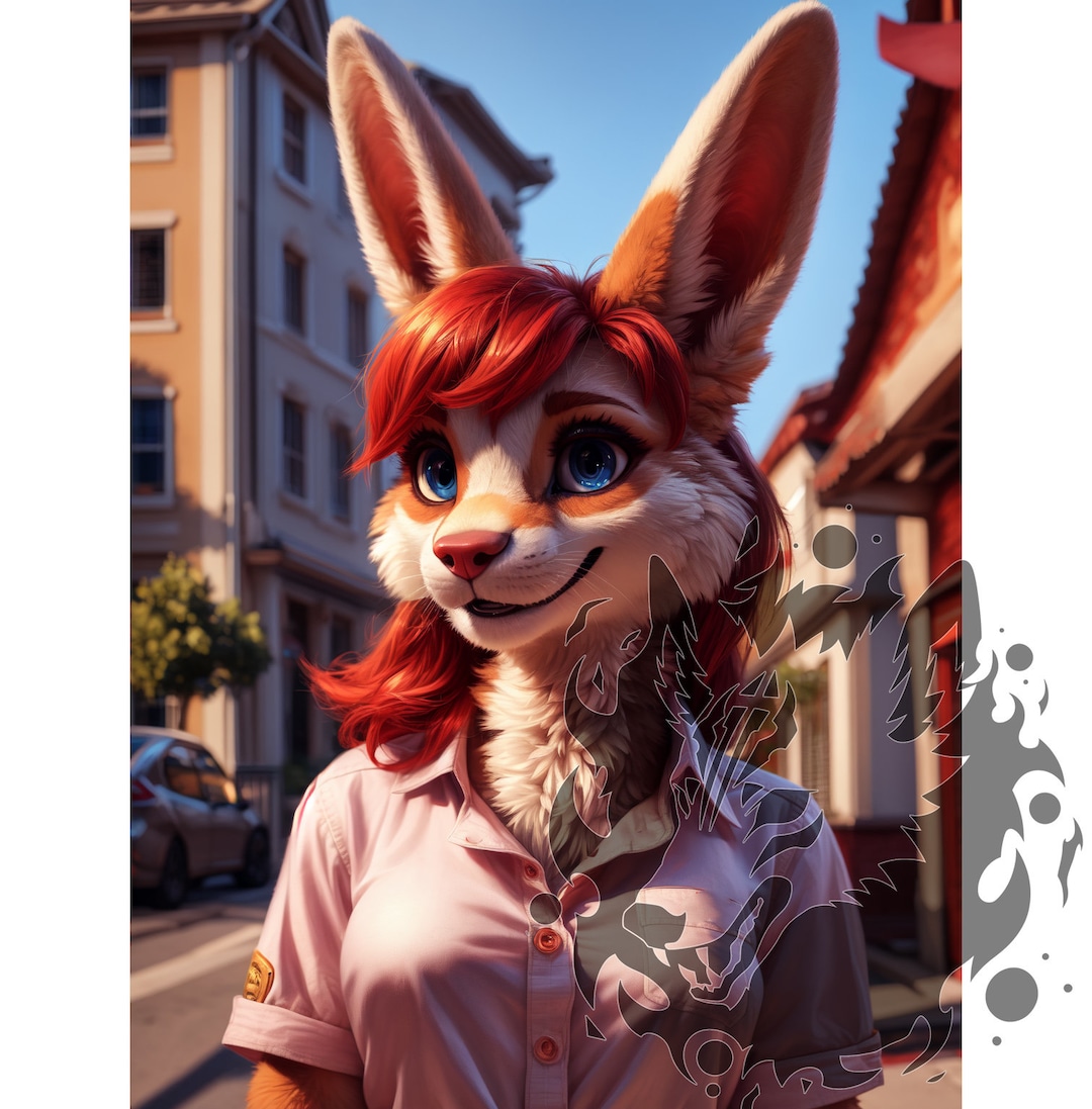 Anthro Rabbit Girl Adoptable Fursona Digital Download HD Image Original Character for Roleplay ...