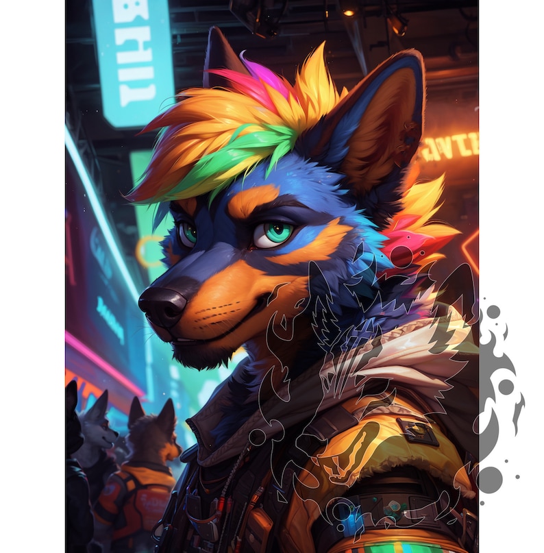 Anthro Wolf Furry Guy Concept Art Image Digital Download HD Image ...