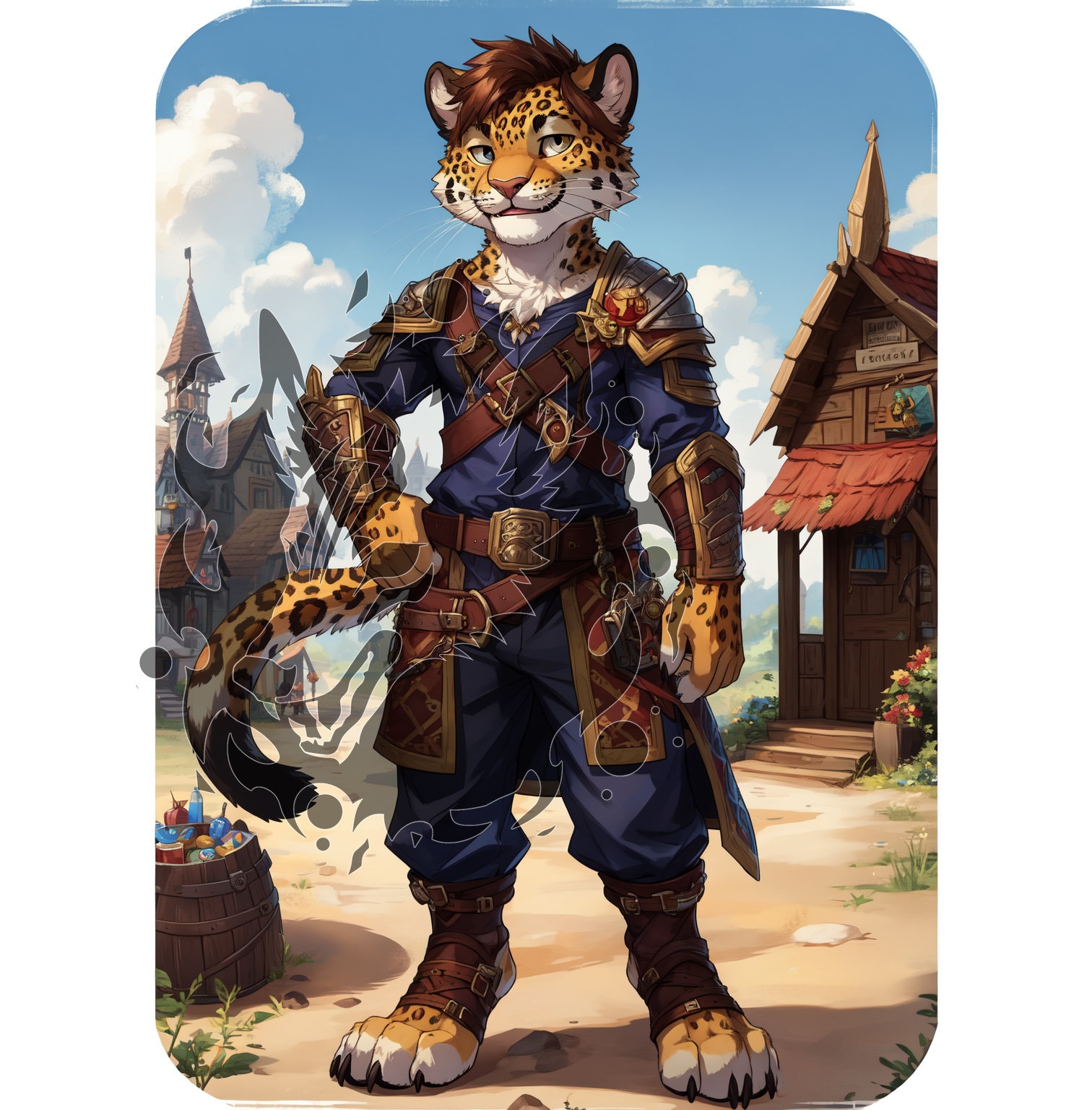 Anthro Leopard Image Digital Download HD Image Unique Concept Art, Story Ideas, Cute Male ...